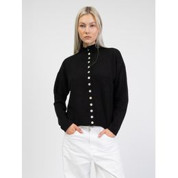 Broke + Sch&ouml;n Knit Cardigan 'Strickjacke mit Stehkragen' female Black size M/L