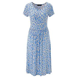 Aniston SELECTED Kleid Damen Gr&ouml;&szlig;e 40 beige / blau Winterkleid