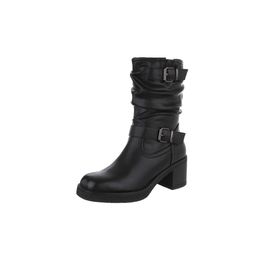 Ital-Design Stiefelette Damen Gr&ouml;&szlig;e 38 schwarz Winterschuhe
