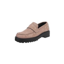 Ital-Design Slipper Damen Gr&ouml;&szlig;e 40 hellbraun / silbergrau / schwarz