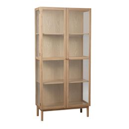 Boxxx Vitrine, Eiche, Holz, Eiche, massiv,massiv, teilmassiv, 3 F&auml;cher, 90x190x40 cm, stehend, Wohnzimmer, Wohnw&auml;nde, Vitrinenschr&auml;nke