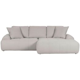 CARRYHOME Ecksofa, Schlamm, Textil, 2-3-Sitzer, F&uuml;llung: Polyetherschaumkern, Ottomane rechts, L-Form, 286x195 cm, Stoffauswahl, seitenverkehrt erh&auml;ltlich, R&uuml;cken echt, Wohnzimmer, Sofas & Couches, Wohnlandschaften, Ecksofas