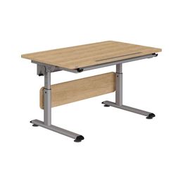 Paidi Jugendschreibtisch, Silber, Eiche, Metall, Holzwerkstoff, rechteckig, Kufe, 70x53-79x120 cm, Arbeitszimmer, Schreibtische, Jugend- & Kinderschreibtische