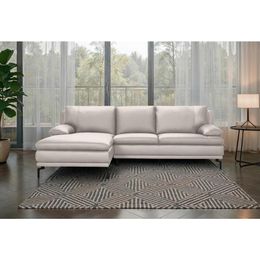 Mid.you Ecksofa, Wei&szlig;, Leder, Echtleder, B&uuml;ffelleder, 248x158 cm, Wohnzimmer, Sofas & Couches, Sofas, Ledersofas