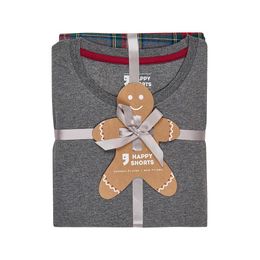 Happy Shorts Pyjama in Grau/ Rot - 31% | Größe XL | Herren-waesche