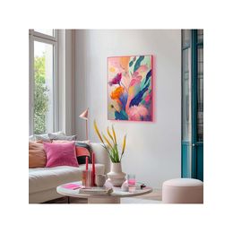 Orangewallz Gerahmter Kunstdruck "Colourful Painted Flowers II" - 29% | Gr&ouml;&szlig;e 50x70 cm | Wanddekoration