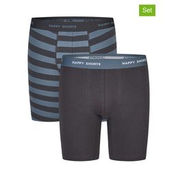 Happy Shorts 2er-Set: Boxershorts in Blau/ Schwarz - 52% | Größe XL | Herren-waesche
