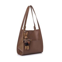 Lucky Bees Schultertasche in Hellbraun - (B)28 x (H)31 x (T)10 cm - 50% | Damen-taschen