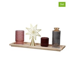 Gilde 6tlg. Deko-Set in Gold/ Ros&eacute;/ Hellbraun - (B)36 x (H)24 x (T)12,5 cm - 11% | Dekofiguren
