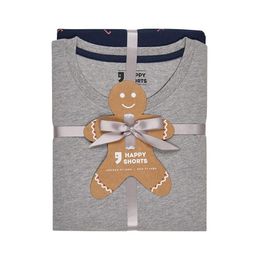 Happy Shorts Pyjama in Grau/ Dunkelblau - 31% | Größe M | Herren-waesche