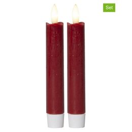 STAR TRADING 2er-Set: LED-Kerzen "Flamme" in Rot - (H)15 cm - 35% | Kerzen-vasen