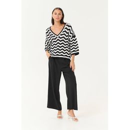 Kaffe Pullover in Schwarz/ Wei&szlig; - 53% | Gr&ouml;&szlig;e XL | Damen-pullover-cardigans