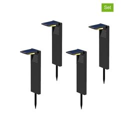 lumisky 4er-Set: Solar-Gartenstecker "Ostry" in Schwarz - (B)16 x (H)41 x (T)9 cm - 63% | Aussenbeleuchtung