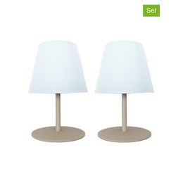 lumisky 2er-Set: LED-Tischleuchten "Twins" in Weiß/ Beige - Ø 11 x (H)16 cm - 66% | Tischleuchten