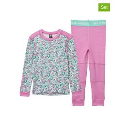 Helly Hansen 2tlg. Funktionswäsche-Set "Lifa" in Pink/ Türkis - 50% | Größe 128 | Kinder-waesche