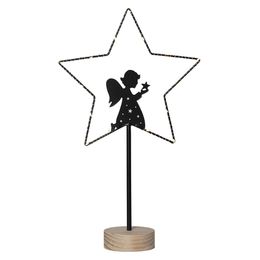 STAR TRADING LED-Standleuchte "Glimta" in Schwarz/ Hellbraun - (H)42 cm - 36% | Stehleuchten