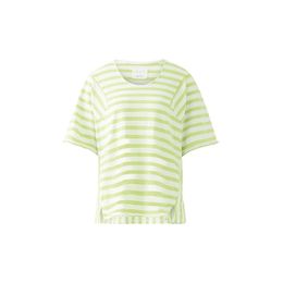Oui Shirt in Hellgr&uuml;n/ Wei&szlig; - 56% | Gr&ouml;&szlig;e 38 | Damen-tops