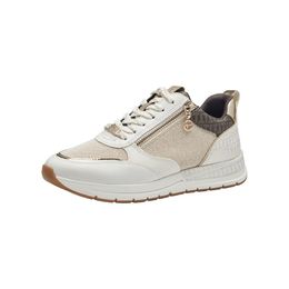 Tamaris Sneaker Damen Gr&ouml;&szlig;e 42 chamois / dunkelbraun / gold / wei&szlig;