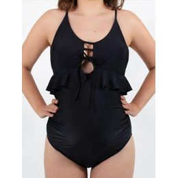 MyLily Swimsuit Dress 'Umstands Badeanzug mit R&uuml;schen' female Black size M