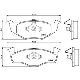 Brembo Bremsensatz-Vorn und hinten Bremsensatz, Scheibenbremse vorne rechts links innenbelüftet 230mm für SKODA RENAULT VW ROEWE (SAIC) SEAT PEUGEOT (
