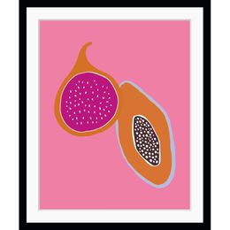 queence Bild &raquo;Constantin&laquo; Kunst Lebensmittel Obst Obst Bilder Orange HD Premium Poster-Druck inkl. Holzrahmen schwarz Acrylglas, Holz, Papier