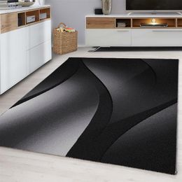 Ayyildiz Teppiche Teppich &raquo;PLUS 8010&laquo; rechteckig 6 mm H&ouml;he L&auml;ufer, gemusterter Flachflor, robust, Webteppich, alle R&auml;ume schwarz Obermaterial: 100%...