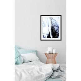 queence Bild &raquo;Luis&laquo; Abstrakt Kunst Modern Schwarz-Wei&szlig; 1 Stk. tlg. HD Premium Poster-Druck inkl. Holzrahmen Farbe Rahmen: schwarz + Farbe...