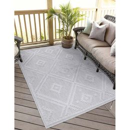 Carpet City Teppich &raquo;In-& Outdoorteppich Santorini 454, 3D-Effekt, Raute-Optik&laquo; rechteckig 5 mm H&ouml;he Wetterfest & UV-best&auml;ndig f&uuml;r Terrasse, Balkon, K&uuml;che, Flur 