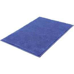 Kleine Wolke Badematte &raquo;Kansas&laquo; H&ouml;he 15 mm rutschhemmend beschichtet fu&szlig;bodenheizungsgeeignet Badteppich, Uni Farben, reine Baumwolle, waschbar blau Baumwolle