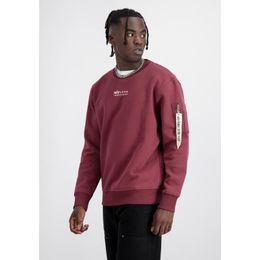 Alpha Industries Sweater &raquo;Organics EMB Sweater&laquo; organic burgundy XL XL Rib B&uuml;ndchen am Hals, &Auml;rmeln und Saum