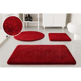 OTTO home Badematte &raquo;Kaarin&laquo; H&ouml;he 30 mm rutschhemmend beschichtet schnell trocknend Badteppich, getuftet, flauschig, hochflor, gro&szlig;e Farbauswahl rot 