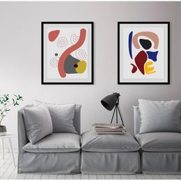 queence Bild &raquo;Jupiter&laquo; Abstrakt Figuren Gem&auml;lde Gesicht Kunst Modern 1 Stk. tlg. HD Premium Poster-Druck inkl. Holzrahmen Farbe Rahmen:...