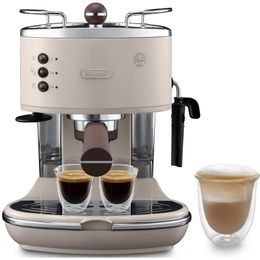 De'Longhi DE'LONGHI Espressomaschine »Icona Vintage ECOV 311.GR« Siebträger, auch für Kaffeepads geeignet cremefarben