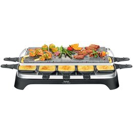 Tefal Raclette &raquo;Pierrade, Naturstein, sp&uuml;lmaschinengeeignete Pf&auml;nnchen&laquo; 10 Stk. Raclettepf&auml;nnchen 1.350 W Abnehmbares Kabel, inkl. Schaber, PR457B grau