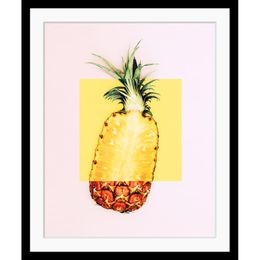 queence Bild »Marcelino« Ananas Figuren Foto Kunst Obst Obst Bilder HD Premium Poster-Druck inkl. Holzrahmen Farbe Rahmen: schwarz +...