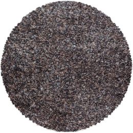 Ayyildiz Teppiche Hochflor-Teppich &raquo;Enjoy Shaggy&laquo; rund 50 mm H&ouml;he melierter Langflor, Wohnzimmer taupe Obermaterial: 100% Polypropylen &Oslash; 200 cm 1...