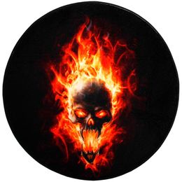 Sanilo Badematte &raquo;Totenkopf Flammen&laquo; H&ouml;he 15 mm schnell trocknend Memory Schaum bunt Polyester