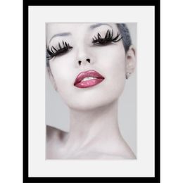 queence Bild »Lashes« Bilder von Frauen Fashion Foto Frau Kunst Mode HD Premium Poster-Druck inkl. Holzrahmen Farbe Rahmen: schwarz +...