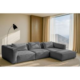Home Affaire Ecksofa »Tvinnet« Breite 317 cm, extra tiefe Sitzfläche, kubisches Sitzvergnügen grau