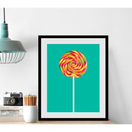 queence Bild »Lollipop« Foto Kunst Lebensmittel Süßigkeiten Süßspeisen 1 Stk. tlg. HD Premium Poster-Druck inkl. Holzrahmen Farbe Rahmen:...
