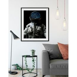 queence Bild &raquo;Astronaut&laquo; Astronaut Sterne Weltall & Kosmos Weltraum 1 Stk. tlg. HD Premium Poster-Druck inkl. Holzrahmen blau Acrylglas, Holz, Papier