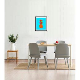 queence Bild &raquo;Mattis&laquo; Essen Figuren Kunst Lebensmittel Obst Obst Bilder 1 Stk. tlg. HD Premium Poster-Druck inkl. Holzrahmen Farbe...