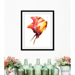 queence Bild &raquo;Darleen&laquo; Insekten Kunst Schmetterlinge 1 Stk. tlg. HD Premium Poster-Druck inkl. Holzrahmen Farbe Rahmen: schwarz + Farbe...