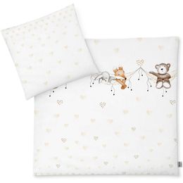 Julius Z&ouml;llner JULIUS Z&Ouml;LLNER Kinderbettw&auml;sche &raquo;Schlummerbande, 80x80 cm f&uuml;r Wiegen, Stubenwagen und Kinderwagen&laquo; 2 Stk. tlg. in 100x135cm passt in Babybetten von...