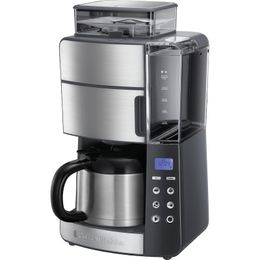 Russell Hobbs Kaffeemaschine mit Mahlwerk »Grind & Brew 25620-56« 1, 25 l Kaffeekanne Papierfilter 1x4 mit Thermokanne silberfarben/grau