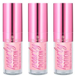 Essence Damen Lipgloss &raquo;pearly POTION MULTI-REFLECTIVE LIPGLOSS&laquo; Perliges und nat&uuml;rliches Finish, goldener Pfirsichton, vegan. gelb