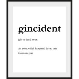 queence Bild &raquo;gincident&laquo; 1 Stk. tlg. HD Premium Poster-Druck inkl. Holzrahmen wei&szlig; Acrylglas, Holz, Papier