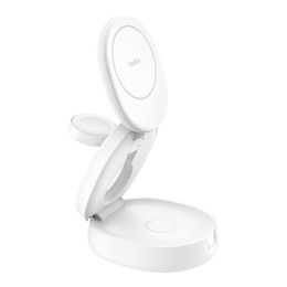 Belkin Wireless Charger &raquo;BoostCharge verstellbare magnetische 3-in-1-Ladestation&laquo; iPhone 17/Air, Pixelsnap, Apple Watch, AirPods Kunststoff Blickwinkel 