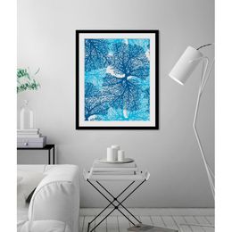 queence Bild &raquo;Mirco&laquo; Kunst Meer Wassertiere 1 Stk. tlg. HD Premium Poster-Druck inkl. Holzrahmen blau Acrylglas, Holz, Papier