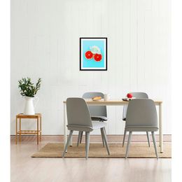 queence Bild &raquo;Nicolas&laquo; Essen Figuren Kunst Lebensmittel Obst Obst Bilder 1 Stk. tlg. HD Premium Poster-Druck inkl. Holzrahmen rot Acrylglas, Holz, 